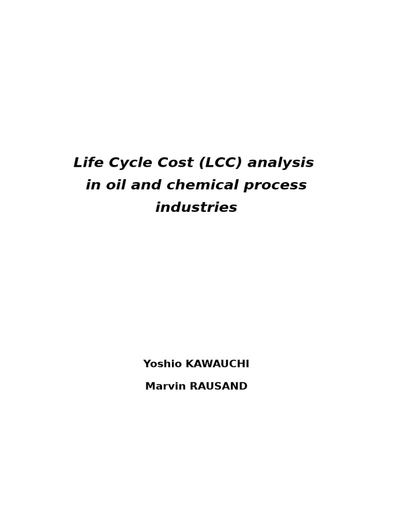 Life Cycle Costs in Oil & Chemical Processes | PDF | Reliability ...