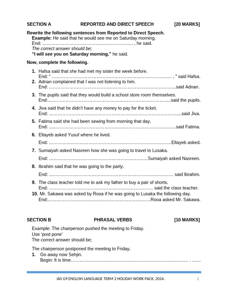 Grade 9 English Term2 Workpack 2024 | PDF | Cognition | Behavior ...