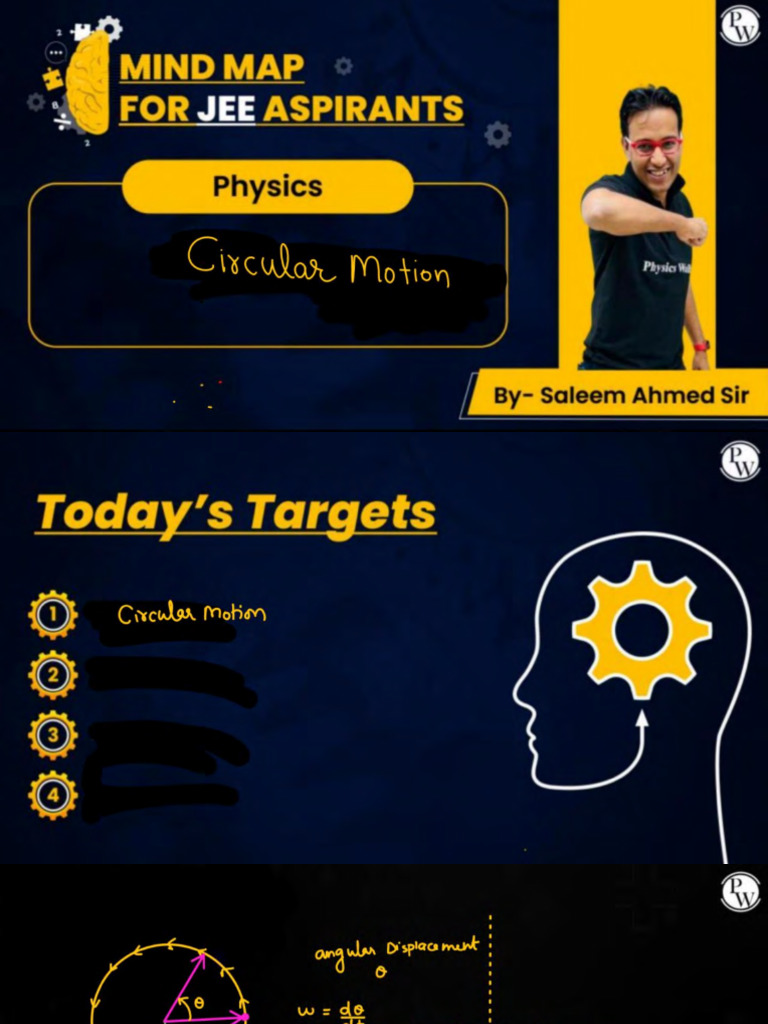 CIRCULAR MOTION Class Notes JEE Mindmap | PDF