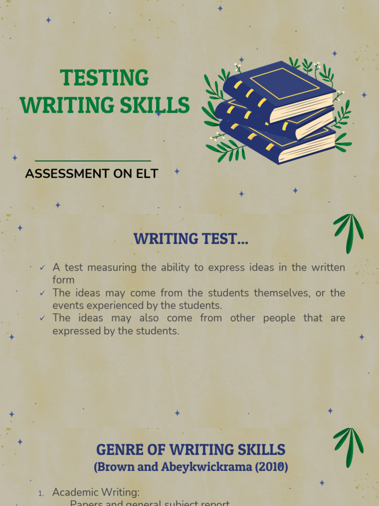 ELT Writing Skills Assessment Guide | PDF | Writing | Human Communication