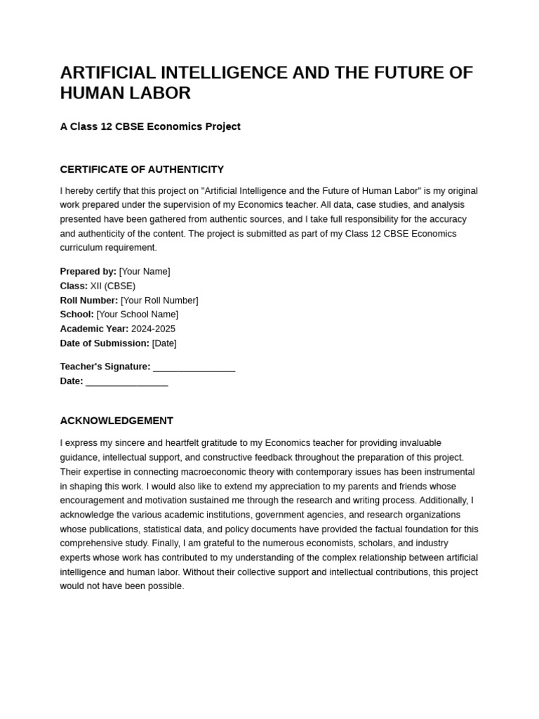 AI's Impact on Future Labor Markets | PDF | Labour Economics ...