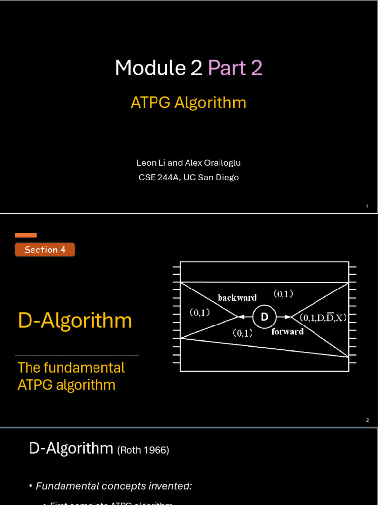Module 2 Part 2 - ATPG Algorithms | PDF | Computer Science | Computer Engineering