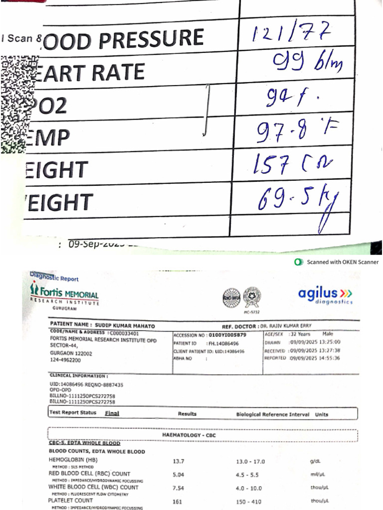 Blood Report | PDF
