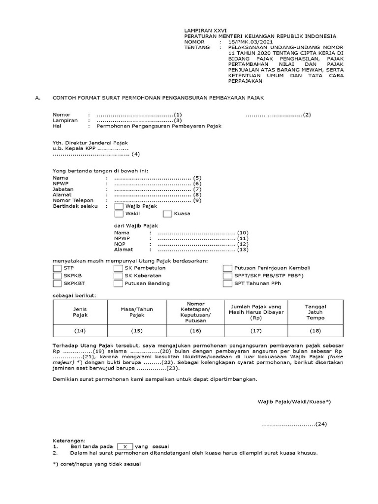 Contoh Form Pengangsuran STP | PDF