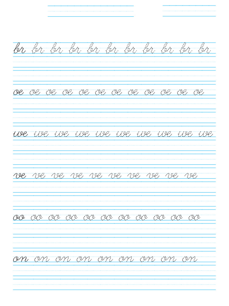 Cursive Writing Difficult Letter Combinations | PDF | Writing