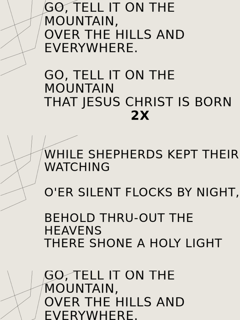 Lyric Go Tell It On The Mountain | PDF