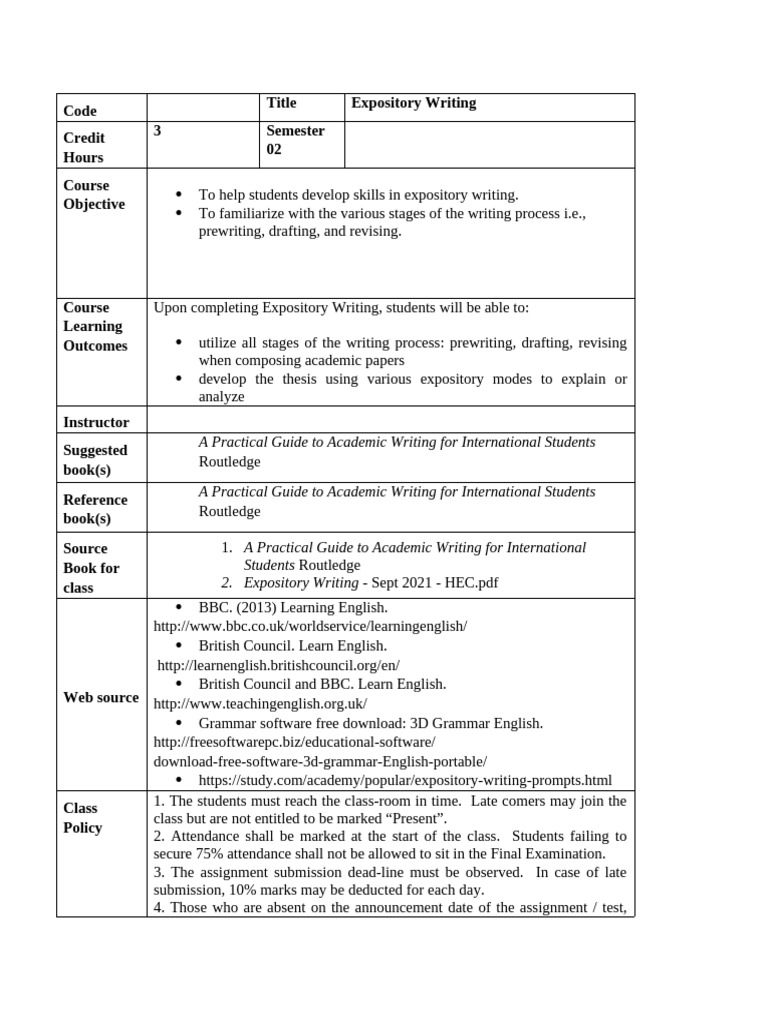 Expository Writing Lesson Plan | PDF | Essays | Cognition