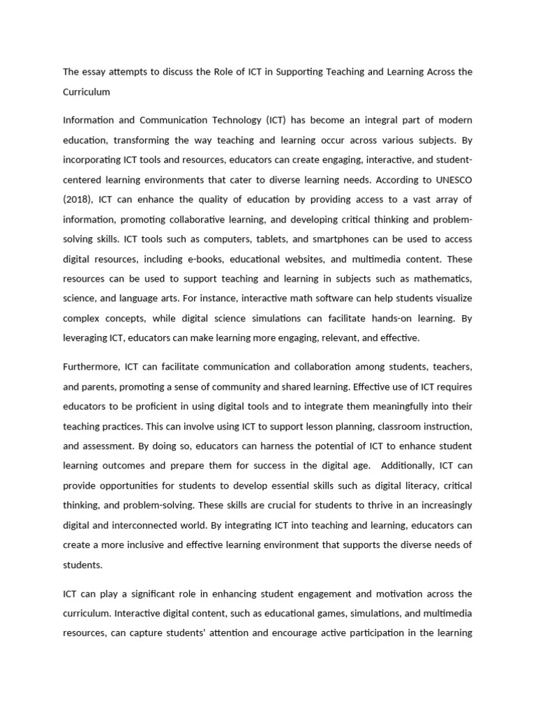 ICT Assignment | PDF | Educational Technology | Learning
