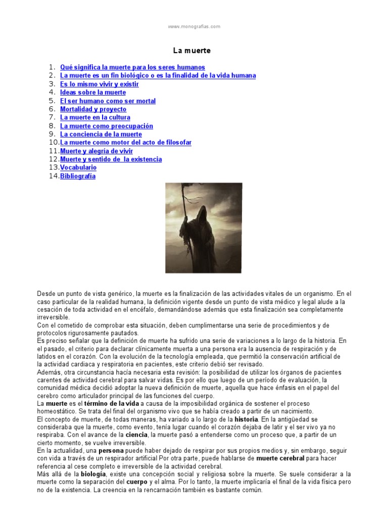 Definición y significado de la muerte | PDF | Muerte | Vida
