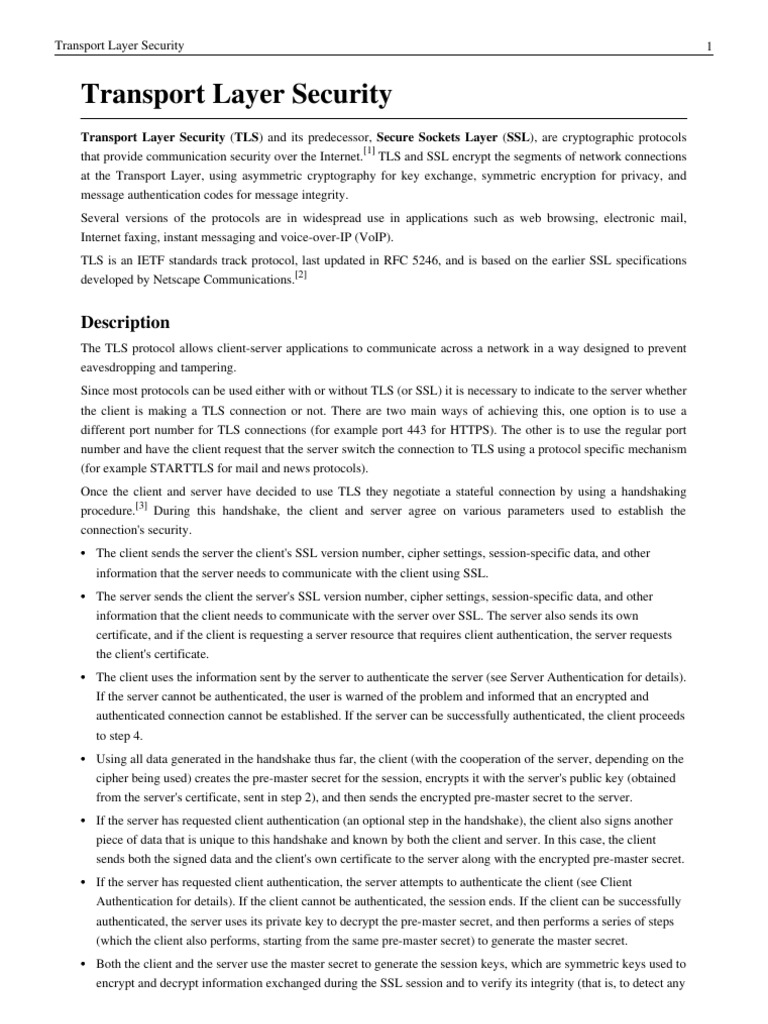 Tls | PDF | Transport Layer Security | Public Key Cryptography