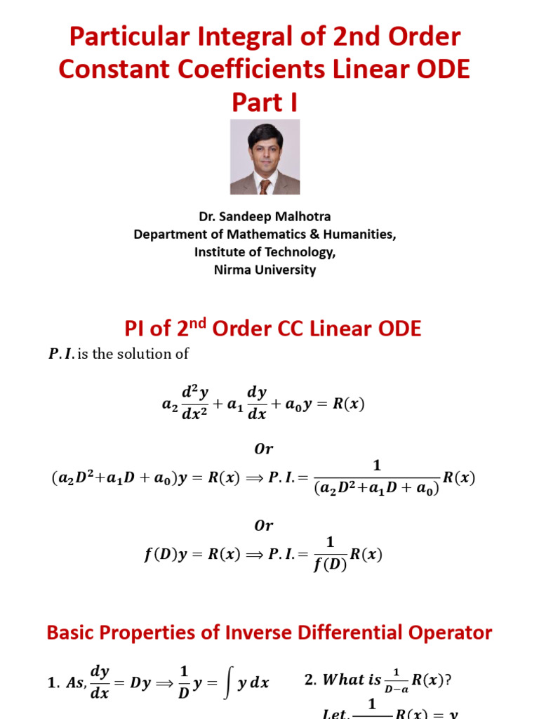 L3 PI of 2nd Order CC Linear ODE-Part I | PDF | Ordinary Differential ...