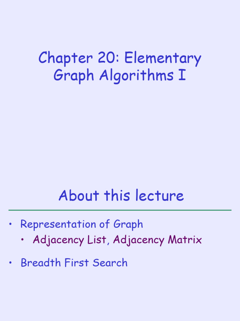 CH 20-1 2025 BFS Graph | PDF | Vertex (Graph Theory) | Theoretical ...