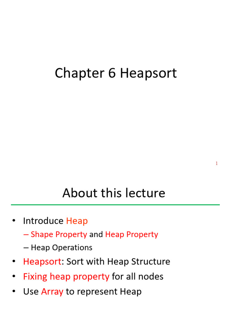 CH 6 Heap Sort - 2025 | PDF | Algorithms And Data Structures | Algorithms