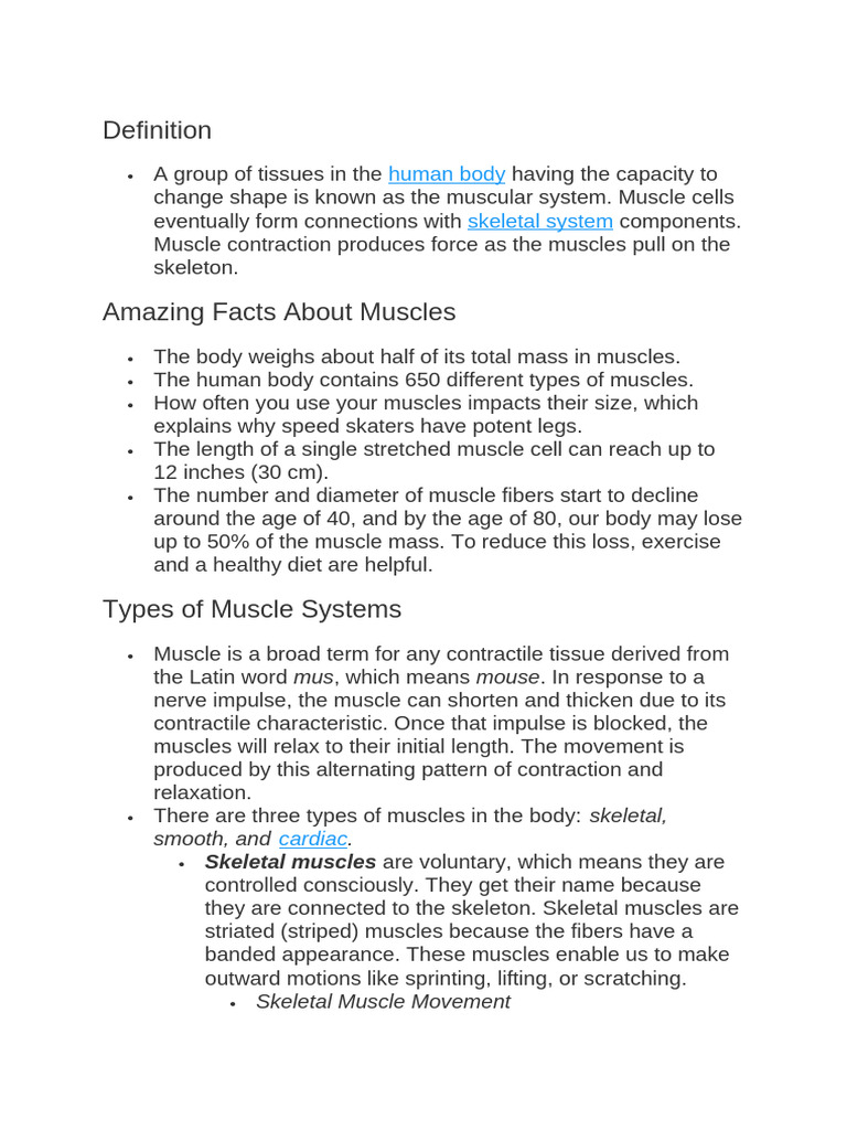 Information About How Muscle Work | PDF | Skeletal Muscle | Muscle