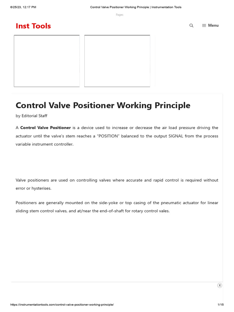 Control Valve Positioner Explained | PDF | Gas Technologies ...