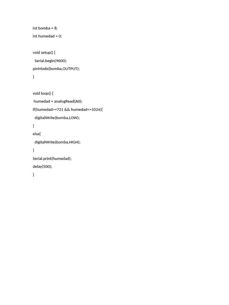 Codigo Arduino | PDF