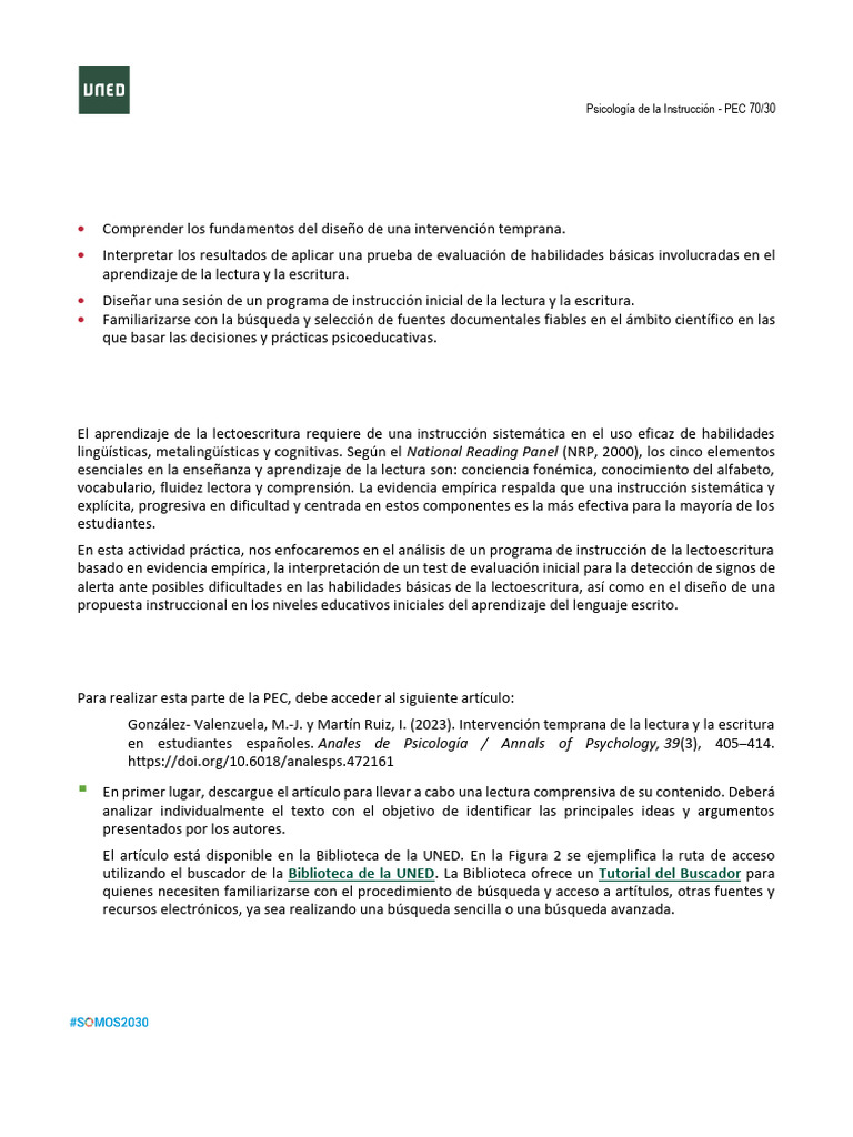 1_PsicologÃ­a de la InstrucciÃ³n_Cuadernos de prÃ¡cticas_PEC 30_UNED 2024-2025 v2-2-6 | PDF ...