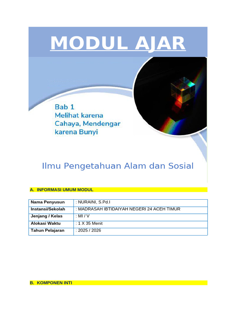 BAB 1 - MA IPAS Kls 5 (Datadikdasmen.com) | PDF