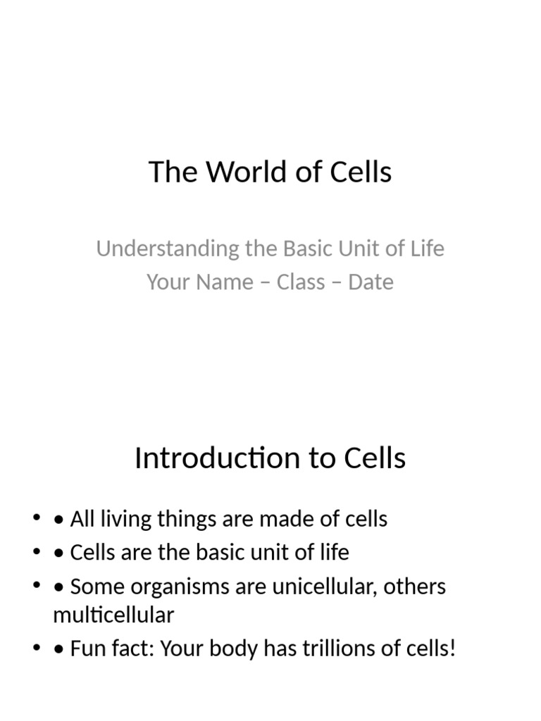 The World of Cells v2 | PDF