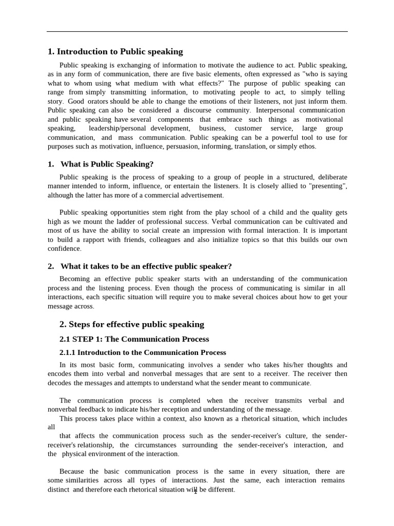Essentials of Effective Public Speaking | PDF | Communication | Public ...