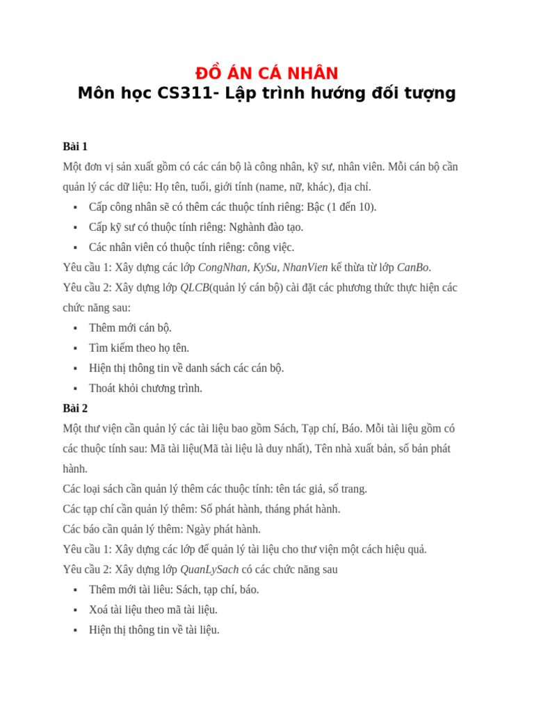 CS311 TENdeTAI | PDF