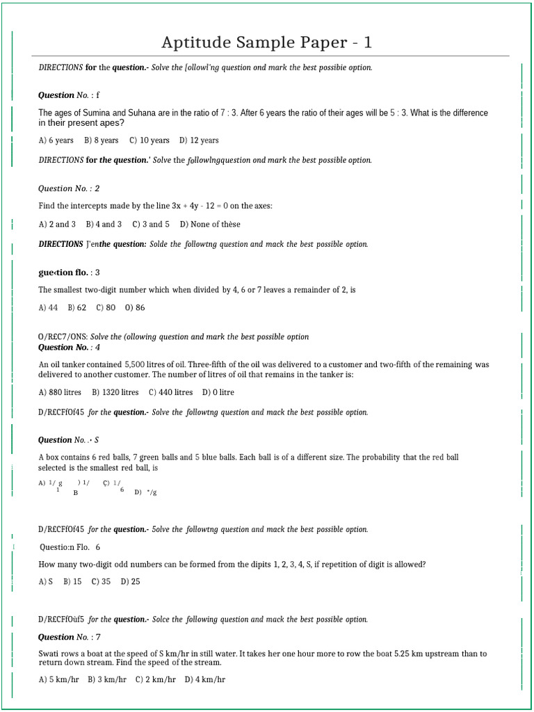 Cuet Sample Paper | PDF | Speed