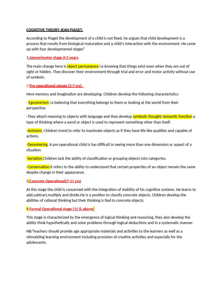 Cognitive Theory | PDF