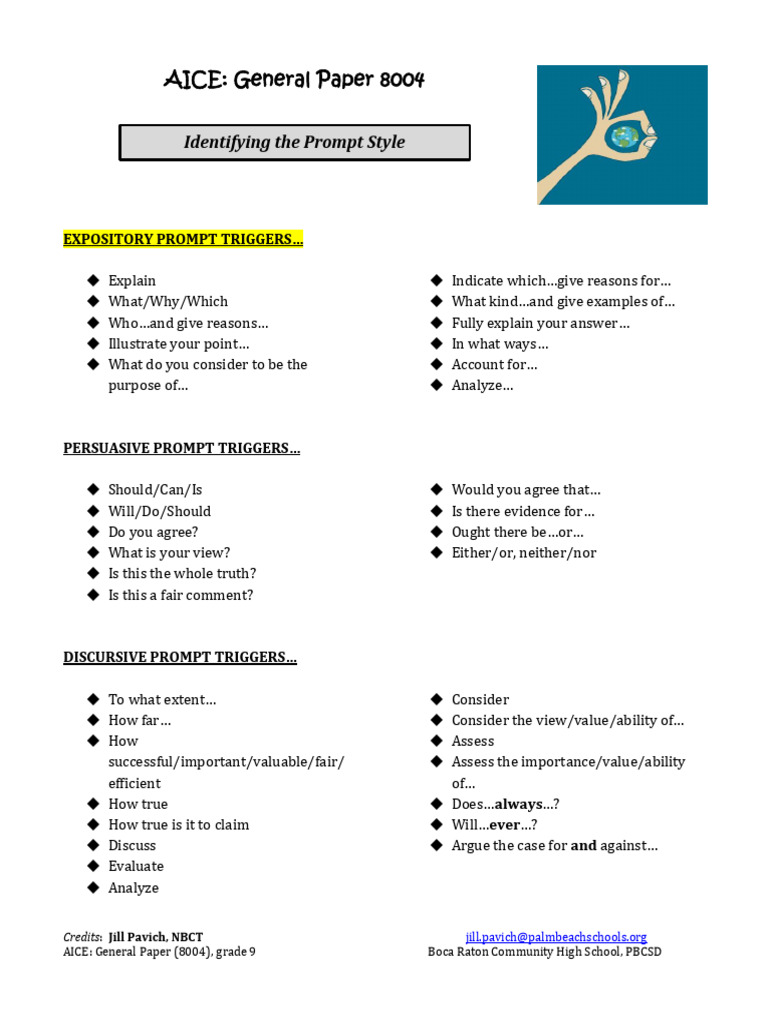 AICE General Paper Essay Prompt Guide | PDF | Slavery | Essays