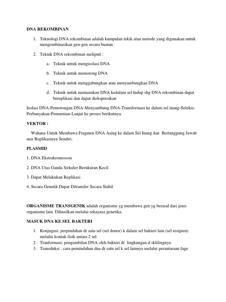 Dna Rekombinan | PDF