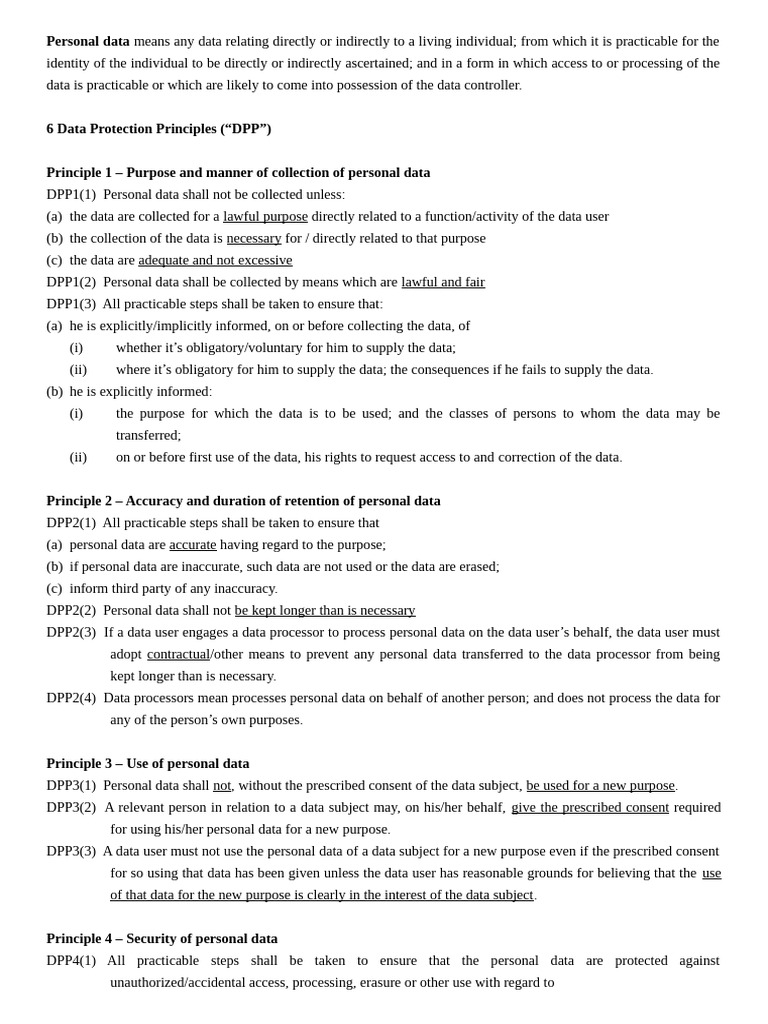 Data Protection Principles Overview | PDF | Data | Justice