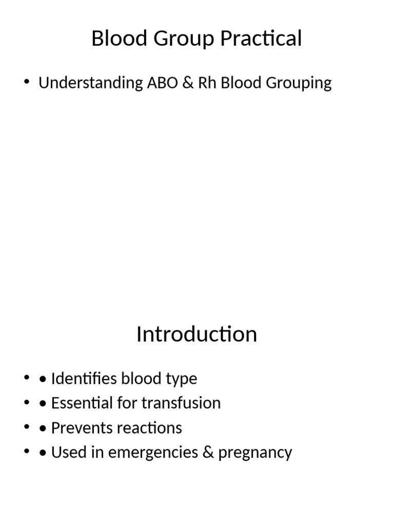 Blood Group Practical Presentation | PDF