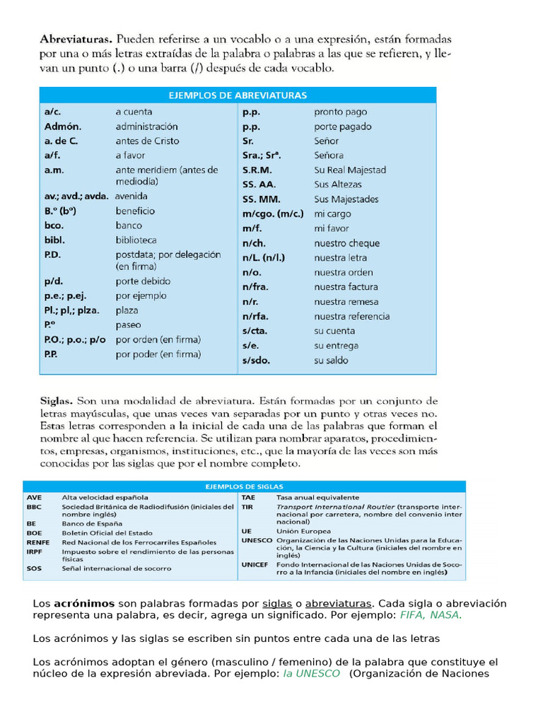 Acronimos y Siglas | PDF | Acrónimo | Vocabulario