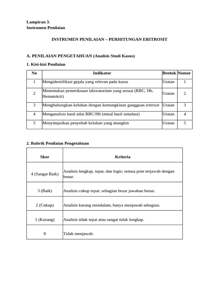Instrumen Penilaian | PDF