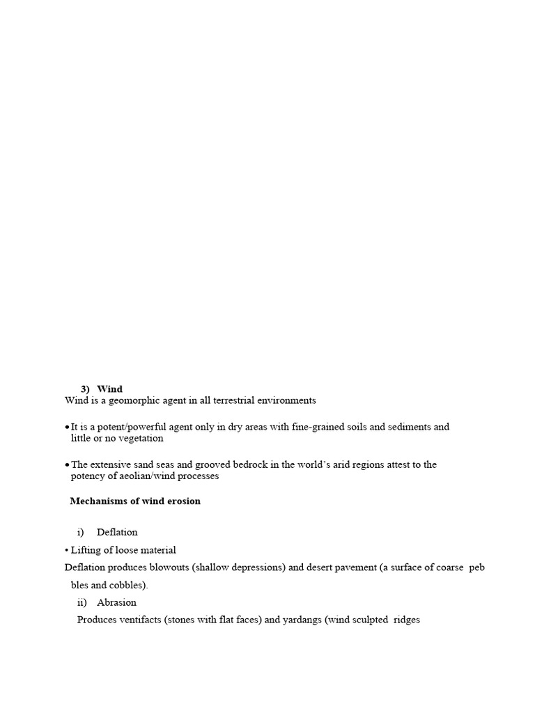 Arid and Semi-Arid Landforms Explained | PDF | Erosion | Dune