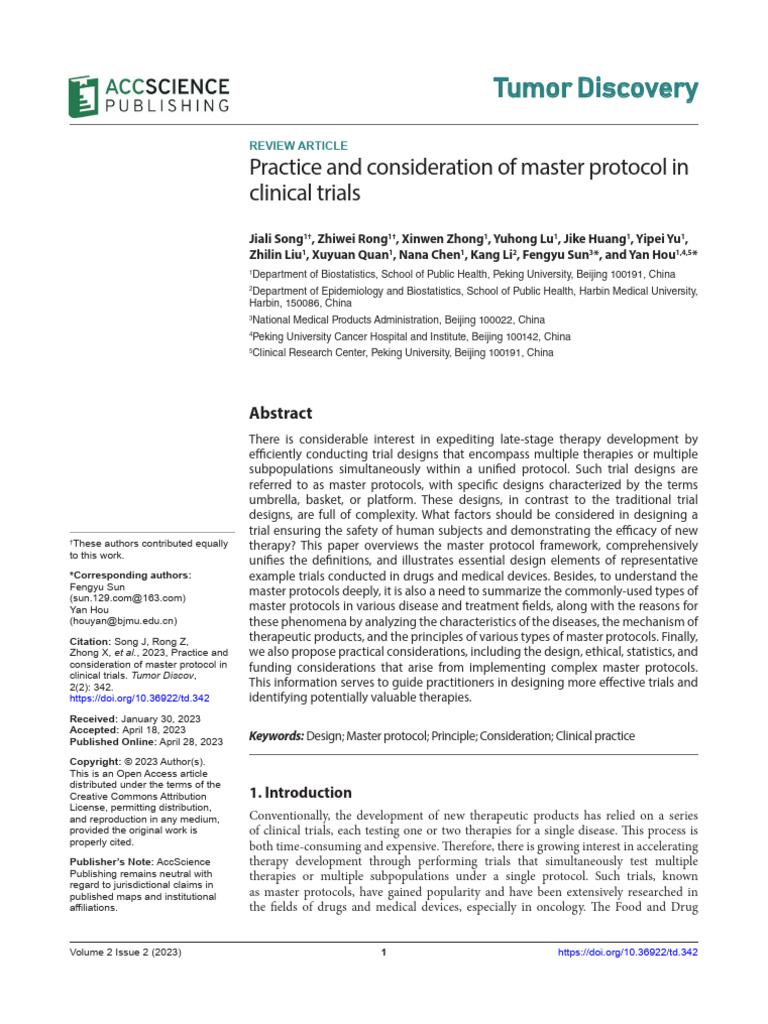 Master Protocols in Clinical Trials Explained | PDF | Clinical Trial ...