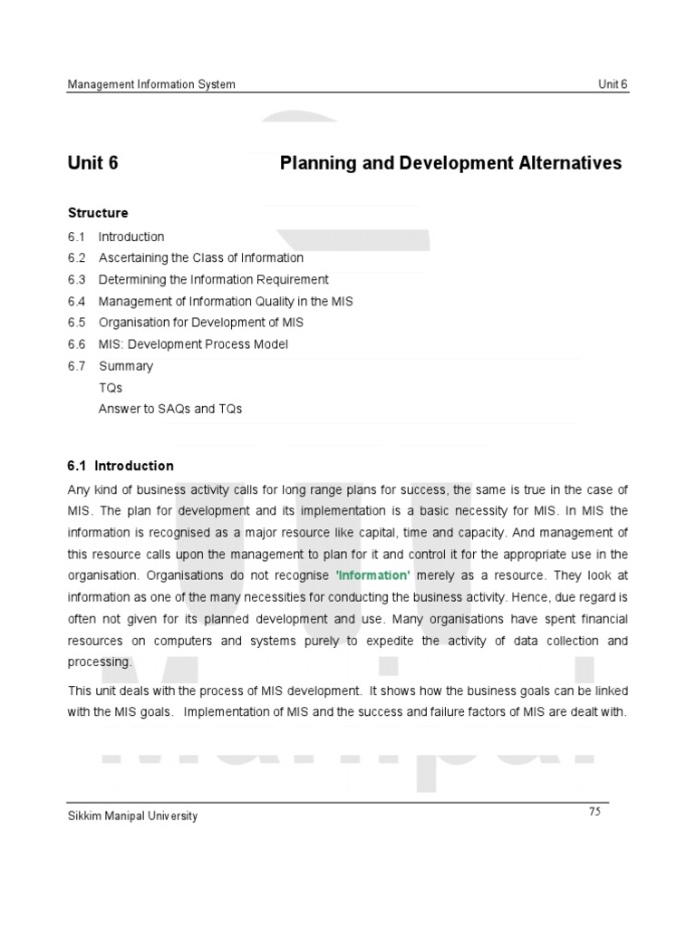 6 Planning and Development Alternatives | PDF | Management Information ...