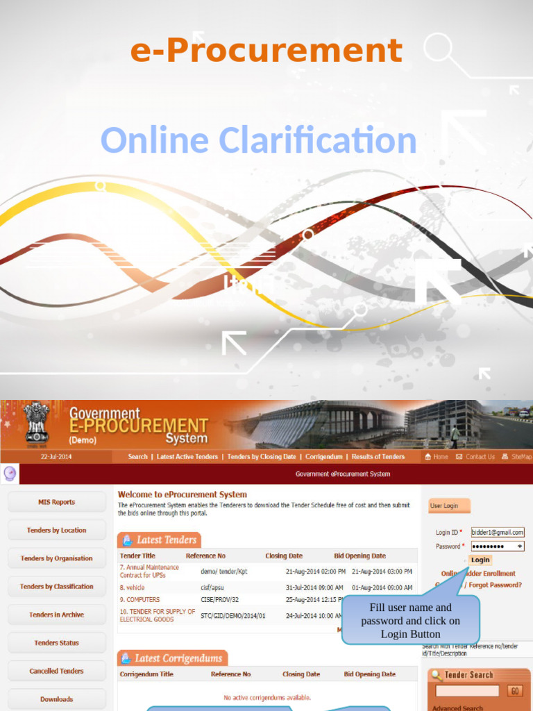 e-Procurement Online Clarification Guide | PDF
