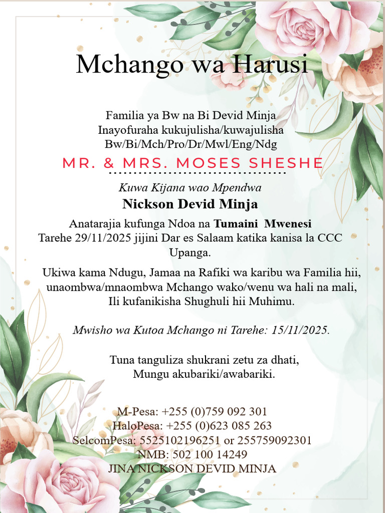 Mr. & Mrs. Moses Sheshe | PDF