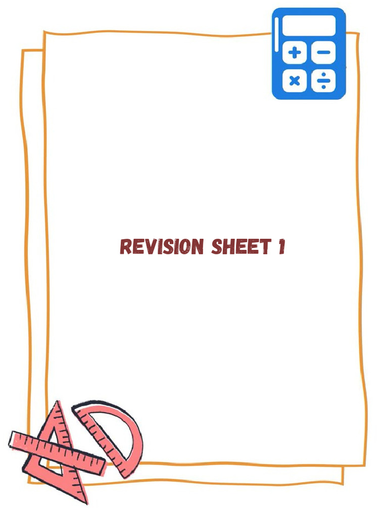 Revision Sheet 1 | PDF