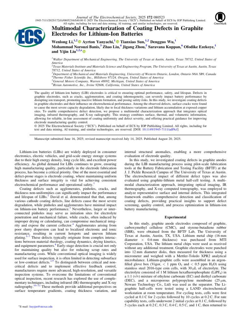Multimodal Characterization of Coating Defects in Graphite Electrodes ...
