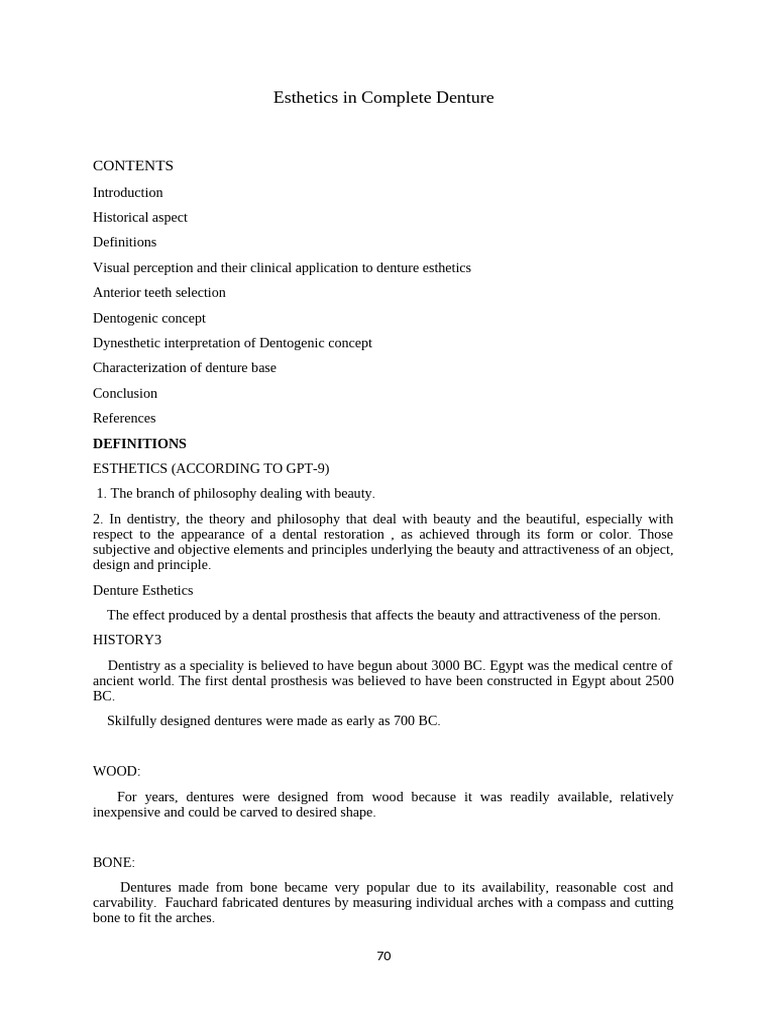 Complete Denture Esthetics Guide | PDF | Dental Anatomy | Dentures