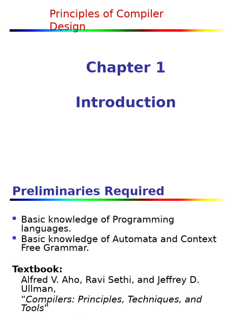 Chapter 1 - Introduction | PDF | Compiler | Parsing