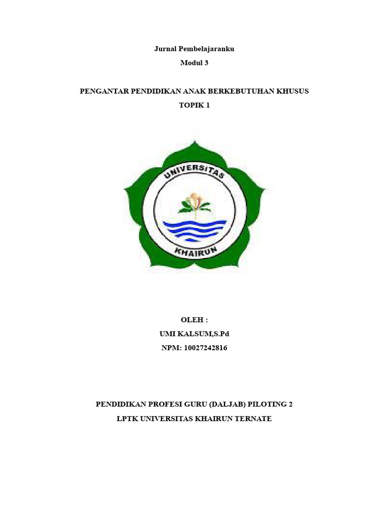 Jurnal PPG Modul 3 Materi 1 Umi Kalsum | PDF