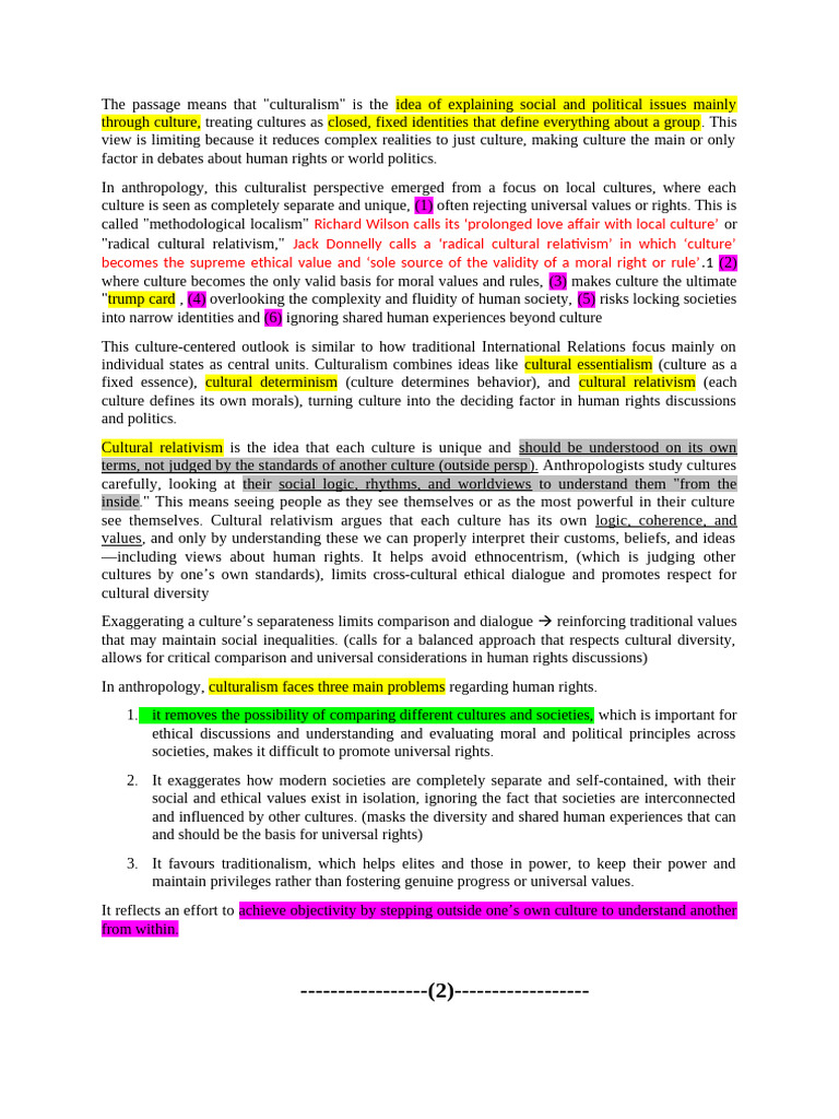 Culturalism | PDF | Relativism | Traditions