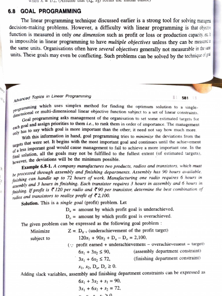 Goal Programming | PDF | Linear Programming | Mathematical Optimization