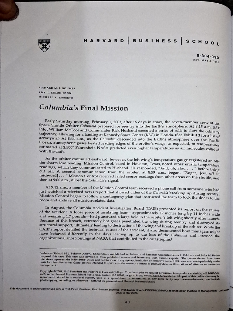 Columbia's Final Mission | PDF