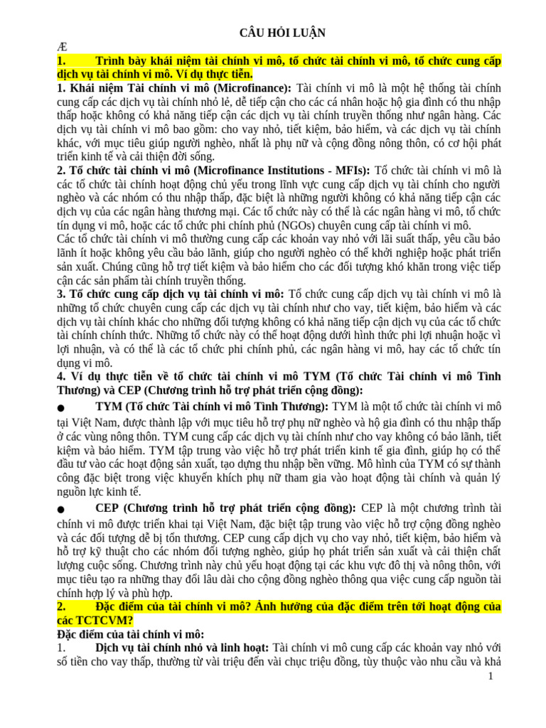 CÂU HỎI LUẬN. Chuyen de Tu Chon TCVM | PDF