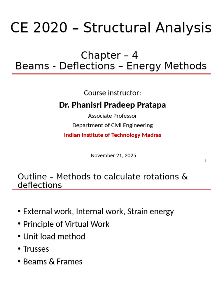 Ch4 Beam Deflections - EnergyMethods | PDF | Beam (Structure ...