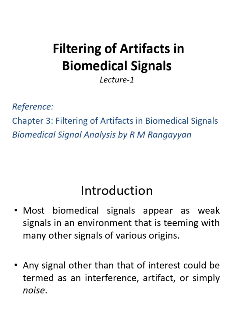 Filtering of Artifacts Lecture 1 | PDF | Spectral Density | Probability ...