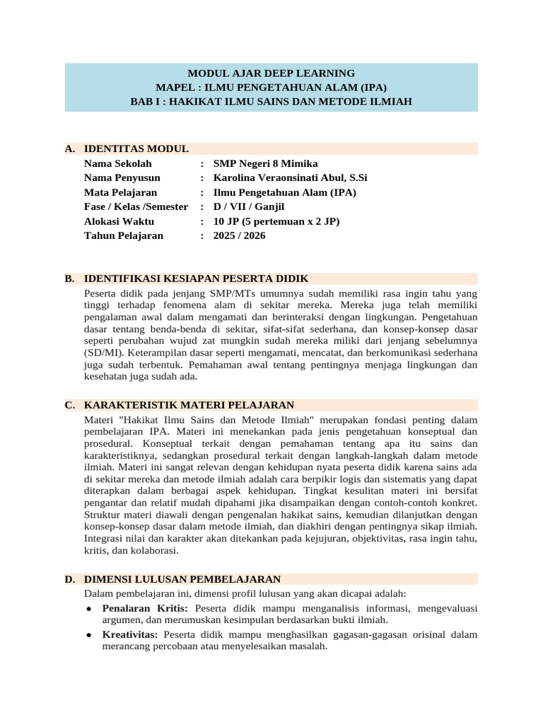Modul Ajar Deep Learning Print | PDF